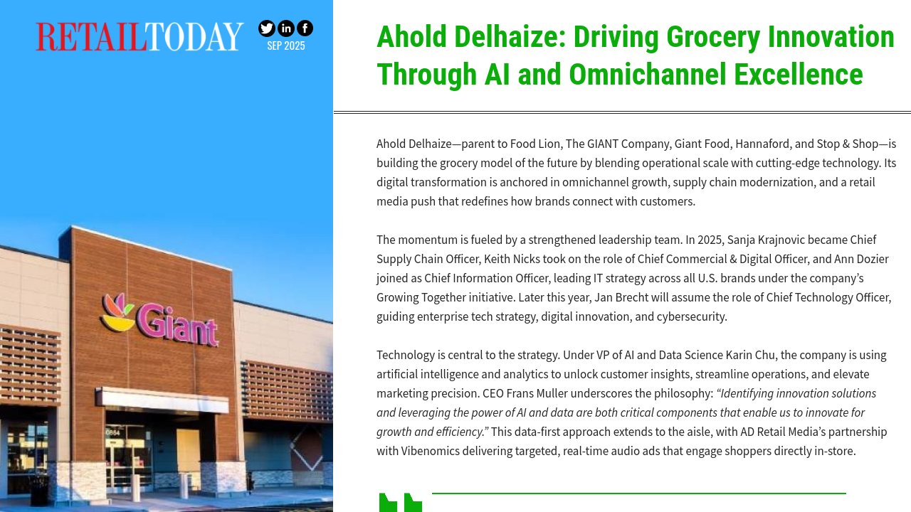 Ahold Delhaize - State of the Grocery Industry 2025