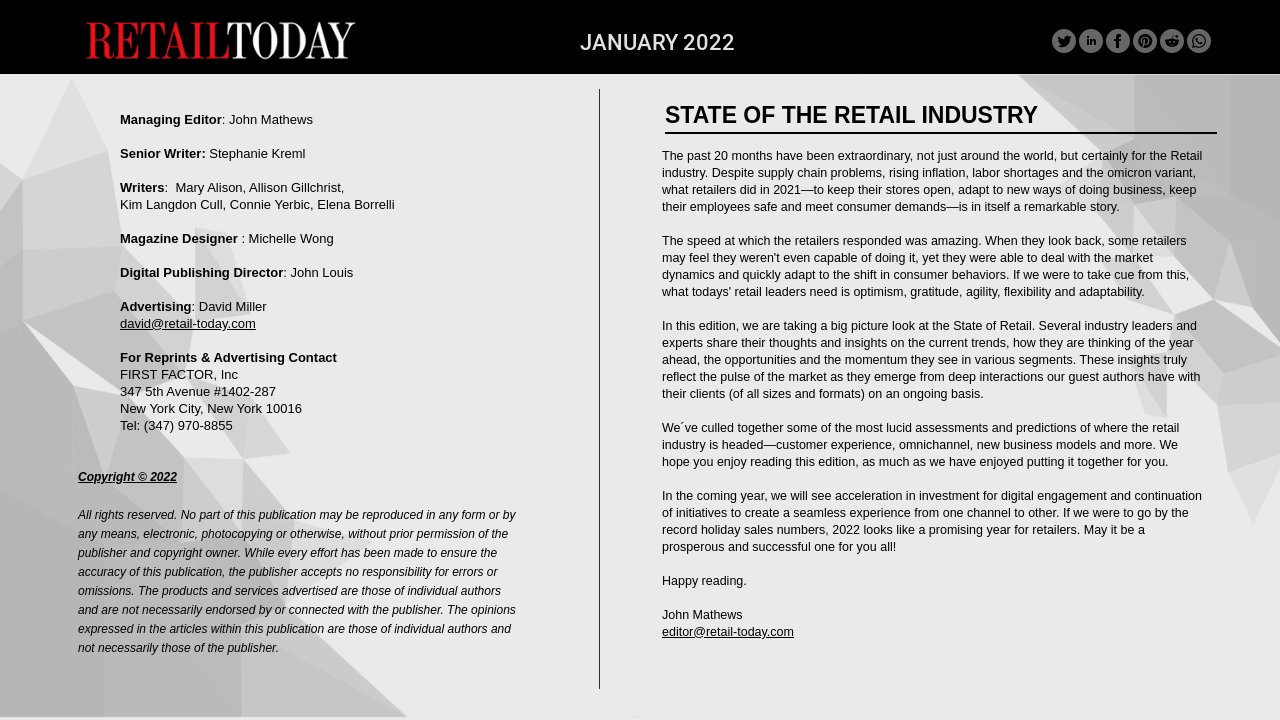 Editorial - State of the Retail Industry 2022