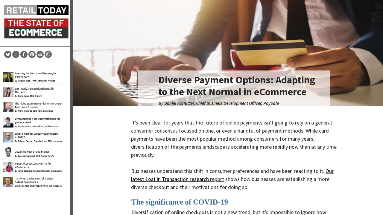 Diverse Payment Options: Adapting to the Next Normal in eCommerce - The ...
