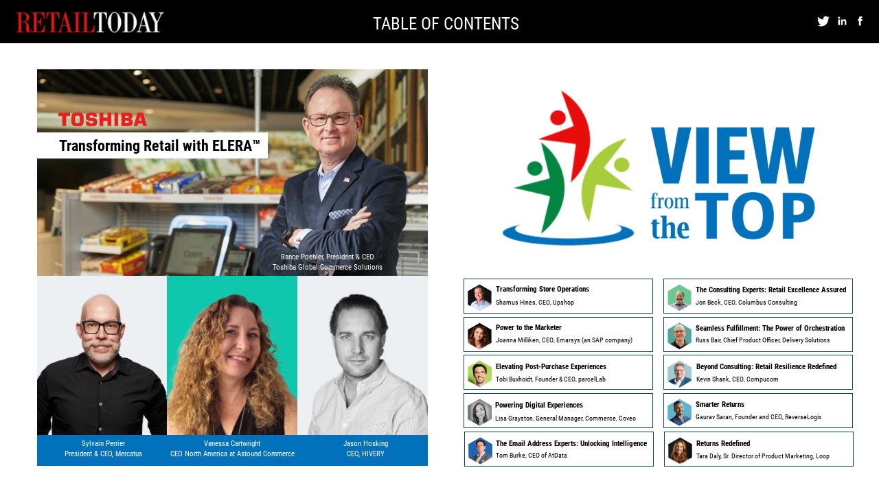 Table of contents - View From The Top